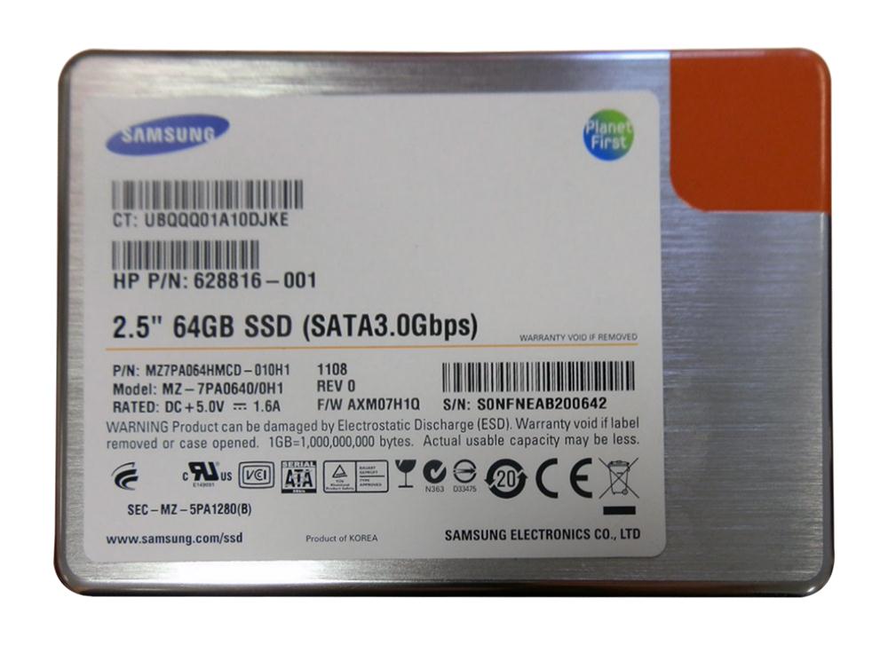 MZ7PA064HMCD-010H1 Samsung PM810 64GB SATA 3.0 Gbps SSD
