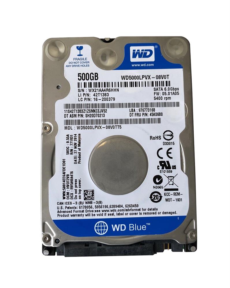 WD5000LPVX-08V0T Western Digital Hard Drive